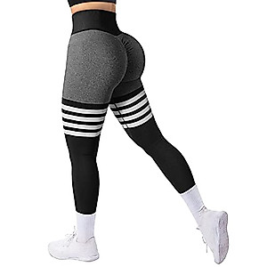 A AGROSTE Cross Butt Lifting Workout Leggings for Women Booty High Waisted Yoga Pants Scrunch Butt Gym Seamless Tight