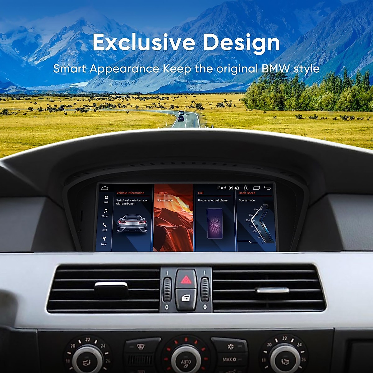 for BMW 3 5 Series E60 E61 E63 E64 E90 E91 E92 E93 2005-2008 Upgrade Radio Car Stereo Qualcomm 665 Otca Cores Built-in 4G LTE GPS Navigation Wireless Apple CarPlay Android Auto 8.8 inch Touchscreen