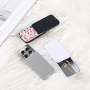 15 Pcs Slide Top Tin Containers Mini Metal Tin Box Containers Storage Boxes with Lid for Small Items for Candies Jewelry Crafts Pills Survival Kit (black white silver)