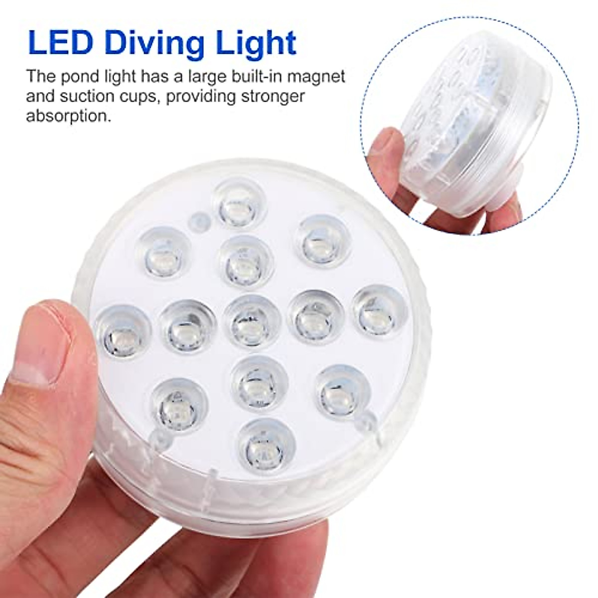 HANABASS 1 Set Suction Vase with Cup Remote Base Lamp White Fish Garden Pool Driving Underwater Ornament Tank Remoter Submersible Aquarium Light Pond Bathtub Lights Fountain for