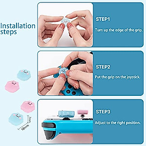 4PCS Jusy Thumb Grip Caps Compatible with Nintendo Switch/OLED/Switch Lite, Soft Silicone Joy-Con Joystick Grip Cute 3D Analog Stick Cover Doughnuts, 132