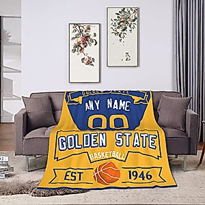 Custom Basketball Throw Blankets Personalized Ultra-Soft Micro Fleece Blankets with Name Numbers for Fans Gifts