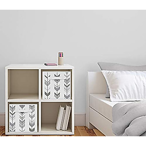 Sweet Jojo Designs Grey and White Woodland Mod Arrow Organizer Storage Bins for Collection - Set of 2