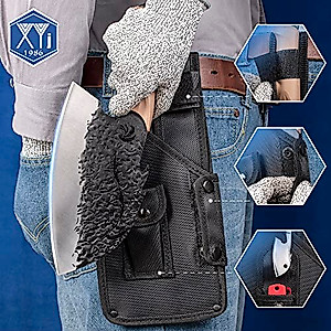 XYJ Authentic Since 1986,Chinese Vegetable Cleaver,Kitchen Chef Knife With Rolling Bag,Holder,Whetstone,High Carbon Steel Meat Butcher Knife,Camp Cooking Knives,Full Tang Handle (8.5 Inch A)