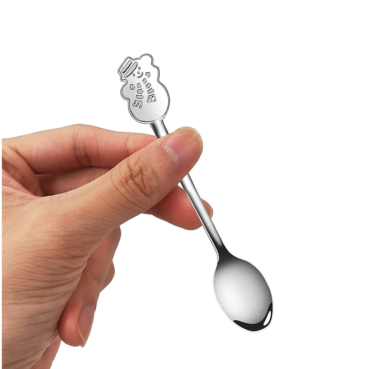 SLKIJDHFB 8pcs Christmas Coffee Spoons Stainless Steel Stirring Spoons Creative Mini Tea Spoon for Stirring Mixing