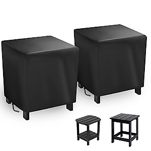 Jungda Outdoor Small Side Table Cover, 2 Pack 19 Inch Patio Small Side Table Cover for Outside,Waterproof Patio Small Furniture Cover - 19 x 15 X 18 Inch