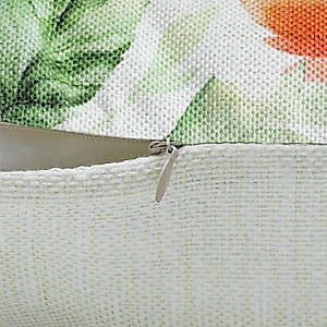 Bonhause Spring Floral Throw Pillow Covers 18x18 Set of 4 Wildflowers Plants Butterfly Patio Decorative Pillow Cushion Cases Outdoor Cushion Covers for Couch Sofa Bedroom Car Home Decor