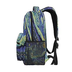 ALAZA Van Gogh's Starry Night Backpack Daypack College School Travel Shoulder Bag