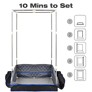 HIGOSPRO Portable Full Size Steam Sauna, Lightweight Steam Saunas for Home Spa, FCC Certified 2.6L & 1000W Steam Generator, 90 Minute Timer, Indoor Steam Sauna Tent with Remote Control, Black