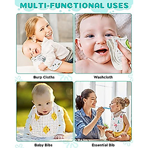 40 Pcs Muslin Baby Bibs Bandana for Boys Girls Newborn Infant Cotton Adjustable Baby Drool Bibs Unisex Absorbent Soft Waterproof Toddler Bibs for Baby Feeding, Teething and Drooling