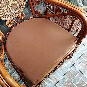 TECOSARA Patio Chair Cushions, Outdoor Seat Cushion Set of 2, Water Resistant Seat Cushions with Ties for Patio Furniture, Round Corner Memory Foam Chair Cushions for Outdoor Furniture