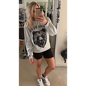 Blooming Jelly Womens Mama Bear Sweatshirt Crewneck Loose Fit Cute Long Sleeve Tops Graphic Fall Outfits Ladies Winter Clothes (Medium, Grey1)