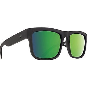 Spy Optic Discord Polarized Square Sunglasses, Matte Black/Happy Bronze Polar & Green Spectra, 57 mm