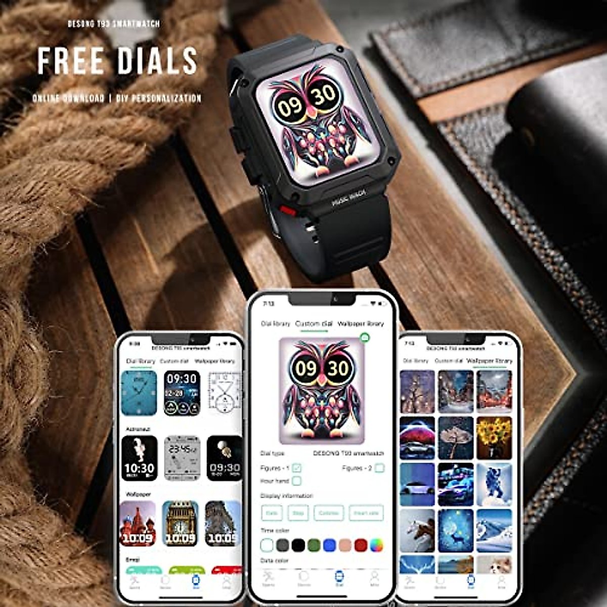 Desong Smart Watch with Earbuds,Watch Buds Smartwatch,3 in 1 Smart Watch Buit-in 4GB Memory,1.96" Smartwatches(Call Receive/Dial),Waterproof,Recording,Sleep Monitor,Fitness Tracker for iOS Android