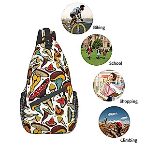 Unisex Men Women Sexy Mushroom Animals Sling Bag Crossbody Chest Daypack Lightweight Casual Backpack Shoulder Bag For Travel Hiking Camping Gifts