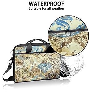Floral Palace Motifs Laptop Computer Bag Waterproof Shoulder Messenger Bag 13-15 inch Durable Laptop Tote Bag with Shoulder Strap Handle Lightweight Crossbody Briefcase