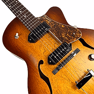 Godin 6 String Electric Guitars, Right Hand, Cognac Burst, Hollow-Body (050987)