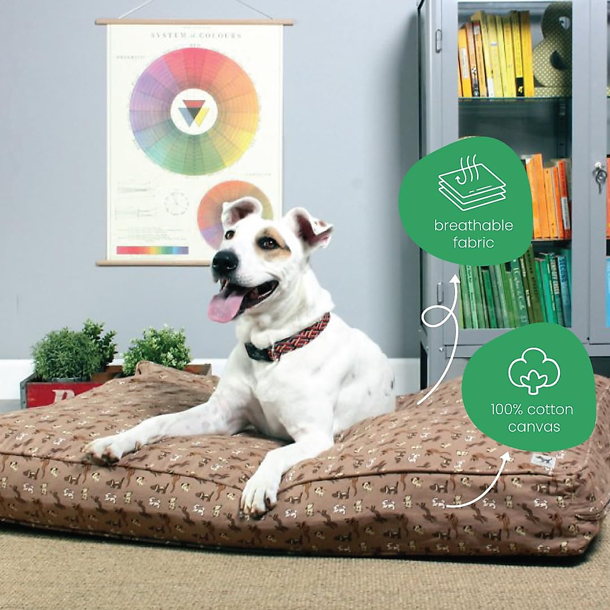 Molly Mutt Huge Dog Bed Cover - Daysleeper Print - Measures 36”x45”x5’’ - 100% Cotton - Durable - Breathable - Sustainable - Machine Washable Dog Bed Cover