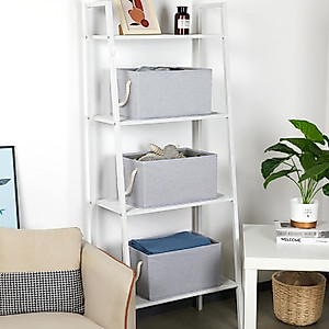 DULLEMELO Storage Bins for Cube Storage, 3 Pack Fabric Closet Baskets with Handles, Foldable Storage Bins for Organization, Light Grey