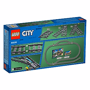 LEGO City Trains Switch Tracks 60238 Building Toy Set for Kids, Boys, and Girls Ages 5+ (8 Pieces)
