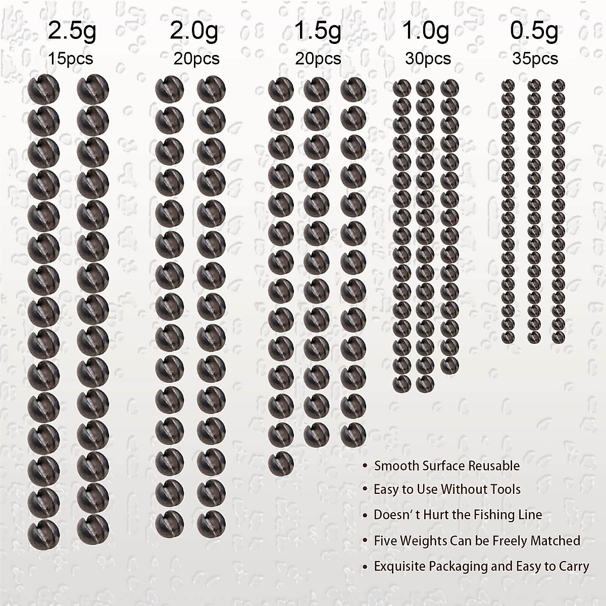 SANWEAL120PCS/200PCS Fishing Weights Sinkers - Premium Split ShotFishing Weights Sinkers - Round Removable Fishing Sinkers - 5/6 Sizes