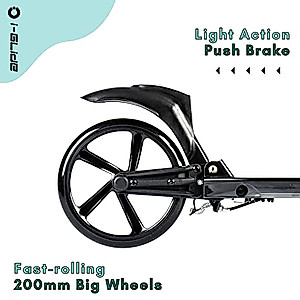 i-Glide Metro Commuter (Black/Grey) - Lightweight, Portable Kick Scooter