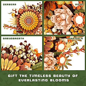 BOOZUU Dried Flower Building Block Set - 815 PCS Botanical Collection Brick, Dried Flower Centerpiece Building Toy,Wall Hanging Artificial Flowers Gift for Adults Kids