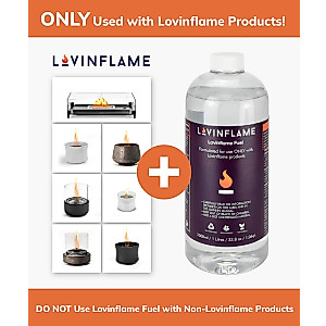 Exclusive Fuel for Lovinflame Fireplaces Fire Pits Firebowls Candles Non-Toxic, Non-Flammable, Water-Soluble, Safe for Transportation & Storage (1 Liter)