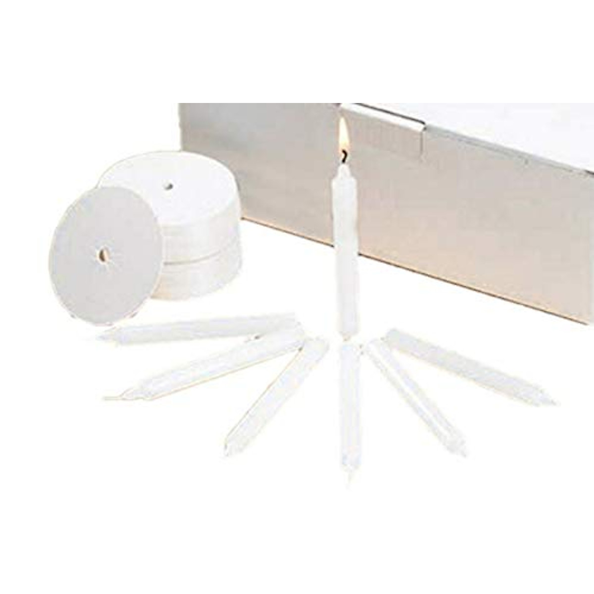 Candlelight Service Kit with Wax Candles and Drip Protectors, Box of 120