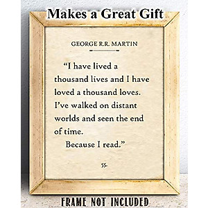 George R.R. Martin - I Have Lived A Thousand Lives - 11x14 Unframed Typography Book Page Print - Great Gift and Decor for Library, Classroom and Home Under $15