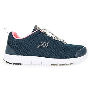Propét Women's TravelWalker II Sneakers, Navy/Melon, 9.5 XX-Wide US