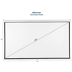 VIVO 100 inch Diagonal Projector Screen, 16:9 Projection HD, 4K 3D 1080P HD Manual Pull Down, PS-M-100