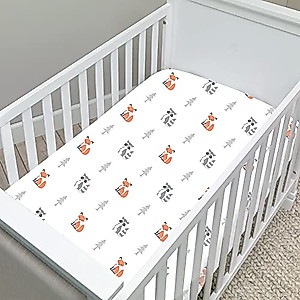 GROW WILD Crib Sheet 3 Pack | Soft Boy Crib Sheets Neutral | Grey Baby Crib Sheets for Boys | Woodland Nursery Crib Mattress Sheet (Forest Fun)