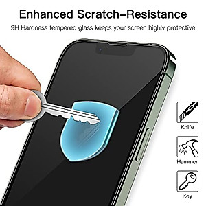 JETech Full Coverage Screen Protector for iPhone 13/13 Pro 6.1-Inch, Black Edge Tempered Glass Film with Easy Installation Tool, Case-Friendly, HD Clear, 3-Pack