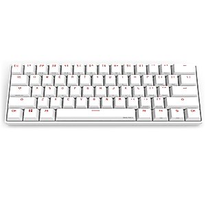 CORN Anne Pro 2 Mechanical Gaming Keyboard 60% True RGB Backlit - Wired/Wireless Bluetooth 5.0 PBT Type-c Up to 8 Hours Extended Battery Life, Full Keys Programmable (Cherry Mx Red, White)