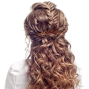 12 Pieces Plastic Side Hair Twist Comb French Twist Comb Hair Clips with Teeth for Fine Accessories Women, 4 Colors(Retro Color,Chic)