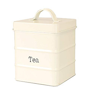 Home Basics Tin Kitchen Food Storage Organization Canister Collection (TEA)