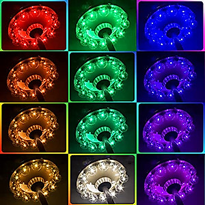 LUXSWAY Umbrella Lights Battery Operated,12 Color Changing Outdoor Patio Umbrella Light for Pole with 80Ft Remote,12 Clear Bulb 48 LEDs,4 Modes,4 Timer Option,Umbrella Hanging Light for Camping,BBQ