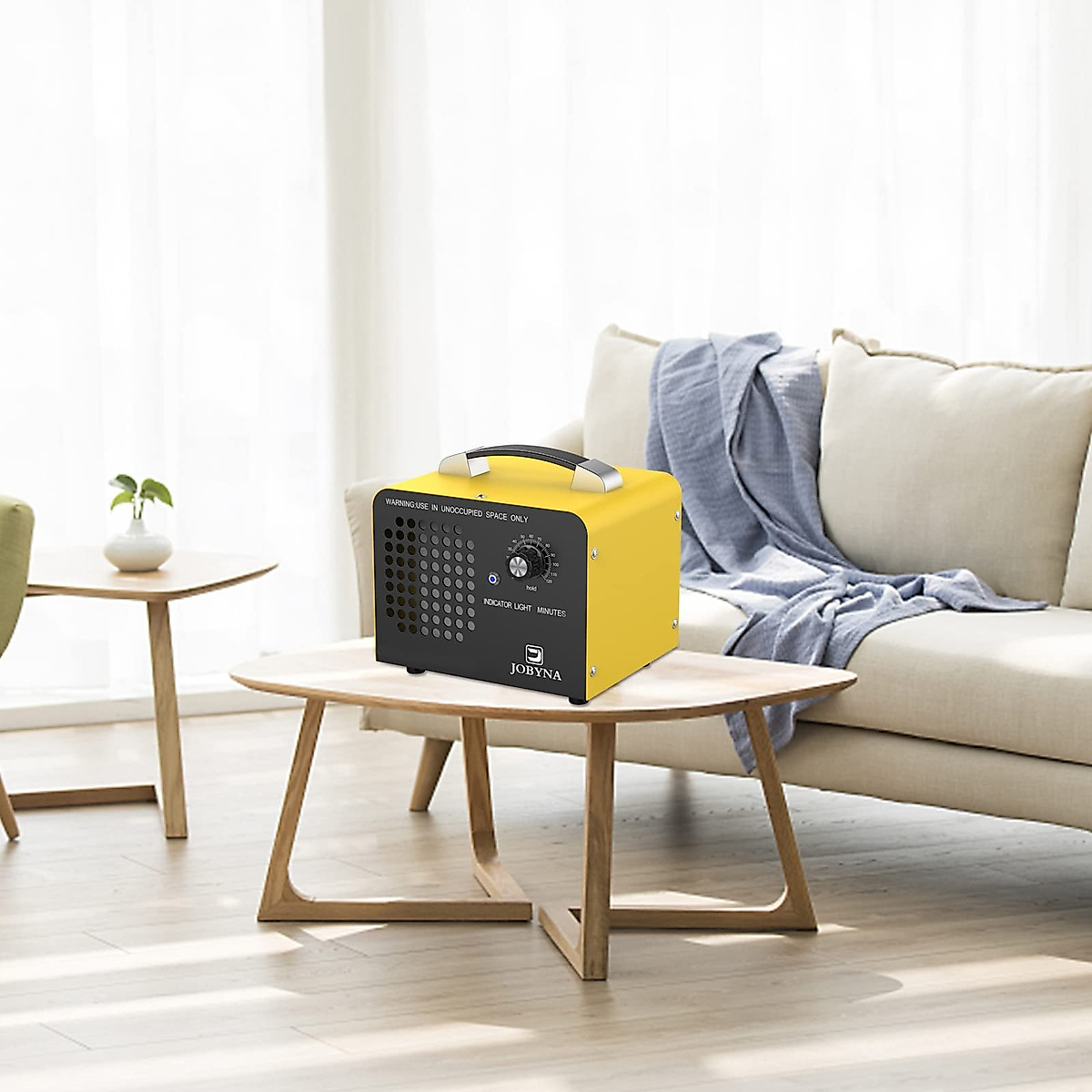 JOBYNA Ozone Generator, 10,000mg/h Remote Control Timing Ozone Machine, High Capacity Industrial/Commercial/Home Ozone Generator for Rooms, Smoke, Cars (Include Batteries)