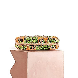 DEBIMY Ladies Rhinestone Clutch Purse Wedding Party Crystal Evening Bag Elegant Handbag for Women Black Green