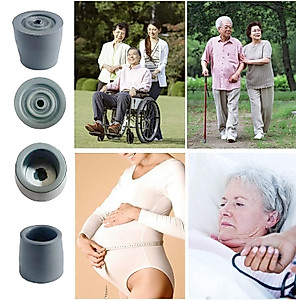 Walker Rubber Tips Replacement 1 Inch Heavy Duty Steel-Reinforced Rubber Tips for Walkers Commodes Shower Chairs Walking Canes, Essential Walker Feet Accessories for Seniors