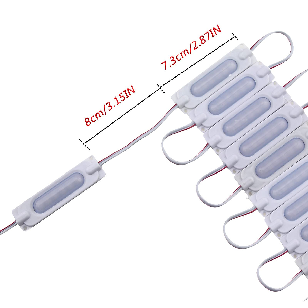 REXTiN Super Bright 200pcs 6 LED Module Lights for Letter Sign Advertising Signs 5050 led Sign Lights Waterproof with Tape Adhesive Backside (Warm White)