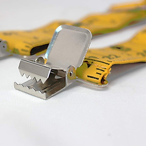 Mens Suspenders 2" Wide Adjustable and Elastic Braces X Shape with Very Strong Clips - Heavy Duty tape measure suspenders for men (Rule)