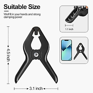 EMART 6 Pack Heavy Duty Muslin Spring Clamps, 4.5 inch Photo Booth Backdrop Clips for Photography Studio - Black