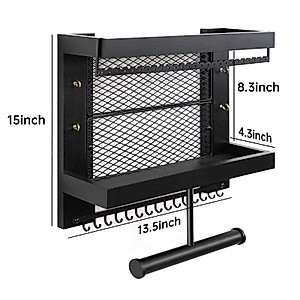 Pinzoveco Hanging Jewelry Organizer Wall Mounted With Wall Jewelry Organizer Holder For Necklaces Bracelet Earrings Ring (Black)