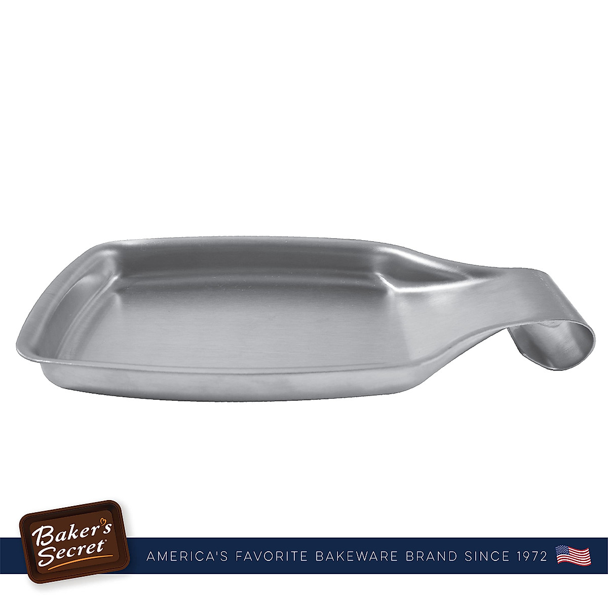 Baker's Secret Stainless Steel Spoon Rest, Heavy Duty Spatula Ladle Holder, Dishwasher Safe Kitchen Essentials