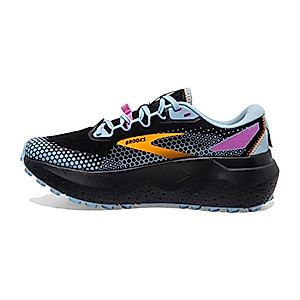 Brooks Women’s Caldera 6 Trail Running Shoe - Black/Blue/Yellow - 8 Medium