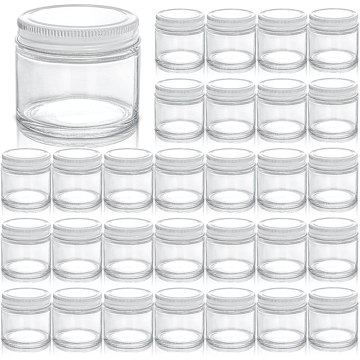 TOPZEA 30 Pack Small Glass Jars with Lids, 2 Oz Round Clear Straight Sided Canning Jars Spice Jars Mason Jars Food Container for Cream, Lotions, Ointments, Herbs, Spices and Wedding Favor