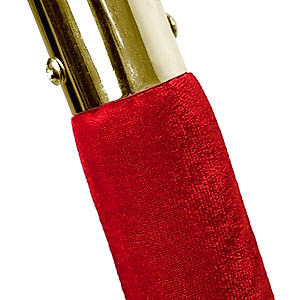 4.5 Foot Red Velvet Rope - 1.5" Rope Barrier with Metal Clips for Ball Top Stanchions by Pudgy Pedro's Party Supplies (Gold)