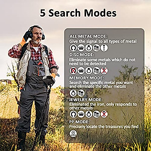 DR.ÖTEK Metal Detectors for Adults Professional, Pinpoint Metal Detector Waterproof Gold and Silver, Higher Accuracy, Bigger LCD Display, Strong Memory Mode, 10" IP68 Coil, New Advanced DSP Chip